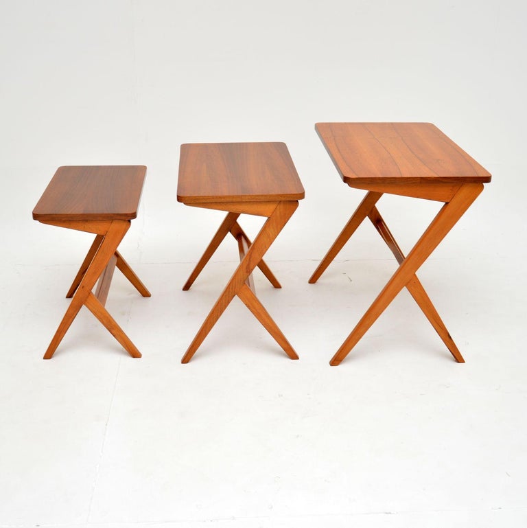 1950's Swedish Walnut Nest of Tables by Bengt Ruda at 1stDibs