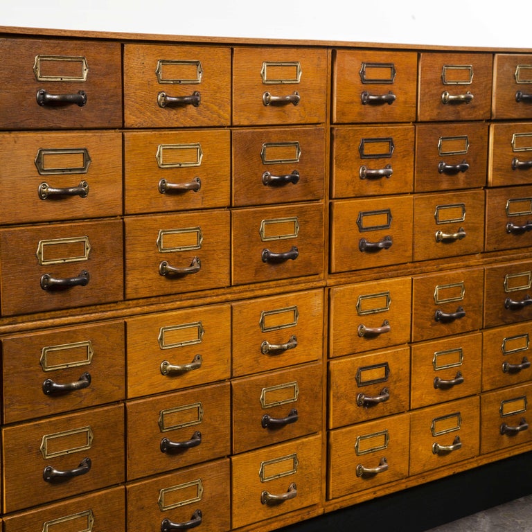 1950s Tall Multi Drawer Chest of Drawers, Storage Cabinet, Forty Eight ...