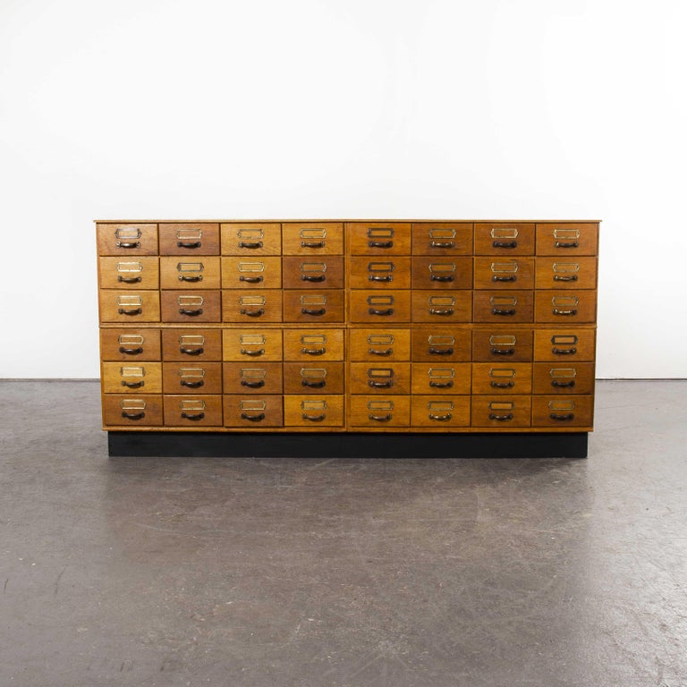 1950s Tall Multi Drawer Chest of Drawers, Storage Cabinet, Forty Eight ...