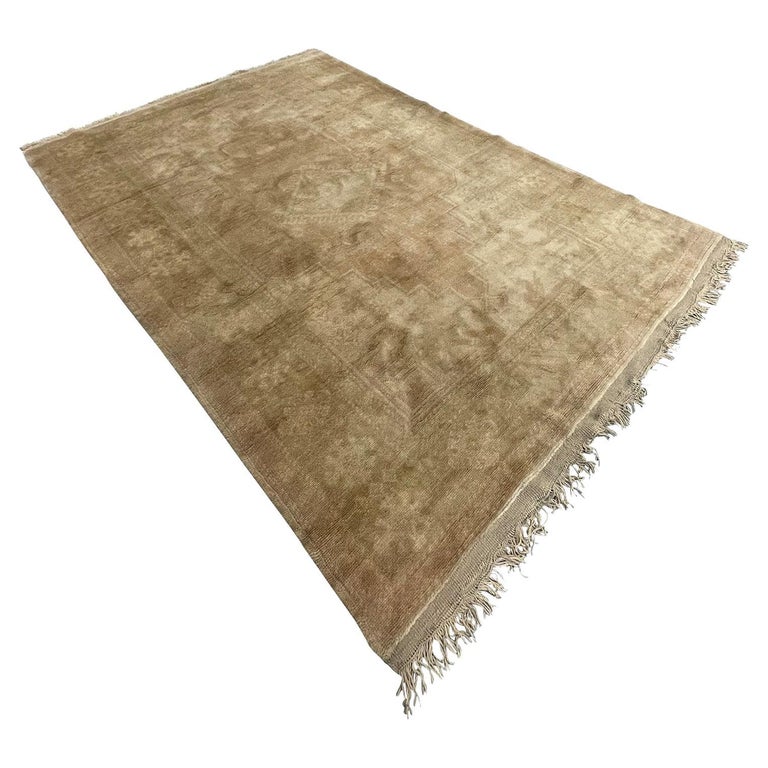 1950s, Tan Oushak Rug For Sale at 1stDibs
