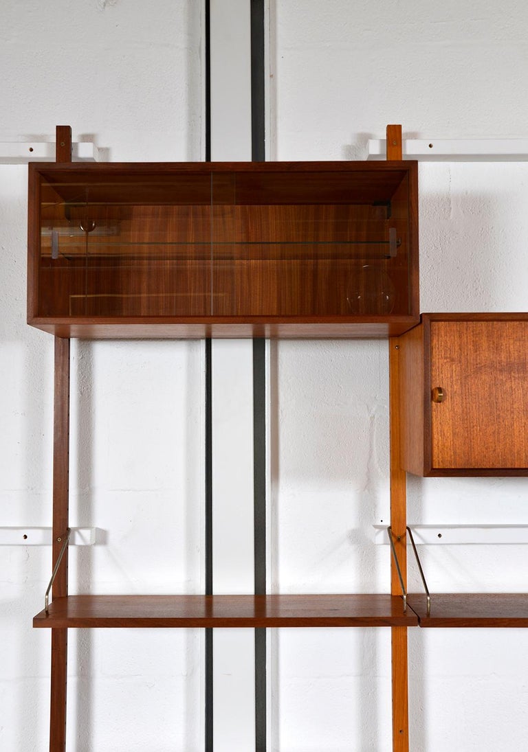 1950s Teak 4-Bay Modular Danish Royal System Shelving Poul Cadovius Bar ...