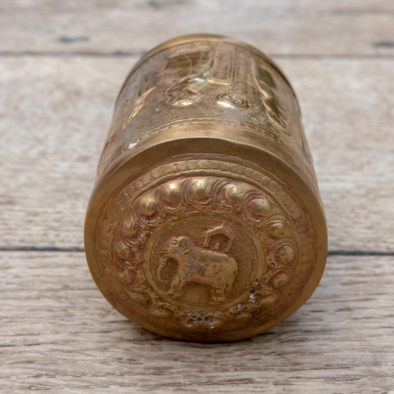 1950s Tibetan Hand-Carved Metal Box with a Costumbrist Scene For Sale ...