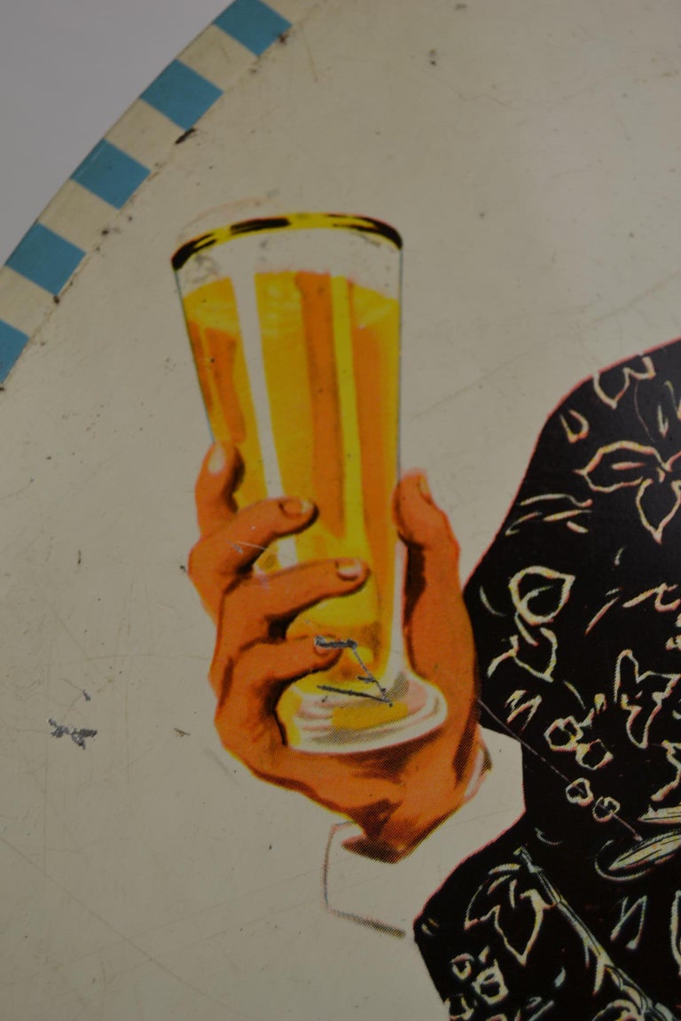 1950s Tin Advertising Beer Sign for Belgian Beer Ekla, Brewery ...