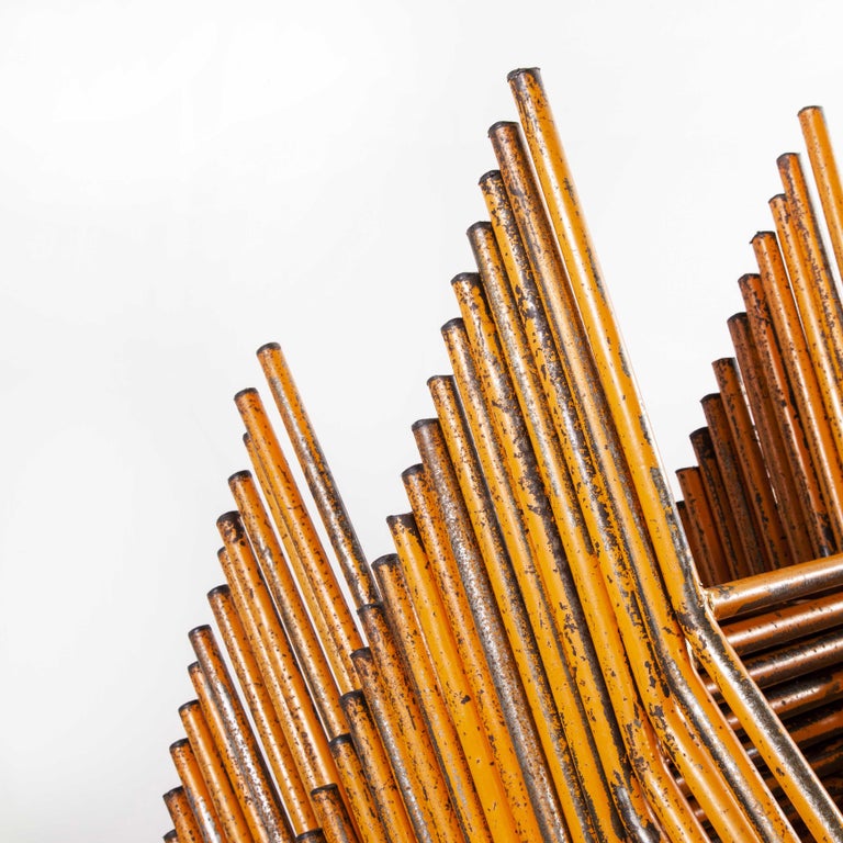 1950s Toledo Orange Metal Stacking Outdoor Chairs, Good Quantity ...