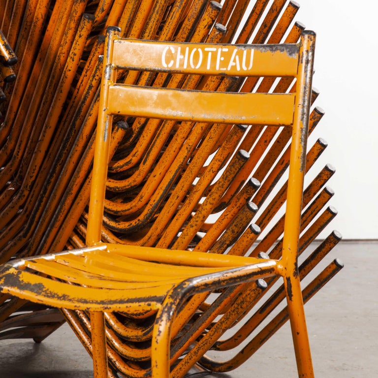 1950s Toledo Orange Metal Stacking Outdoor Chairs, Good Quantity ...