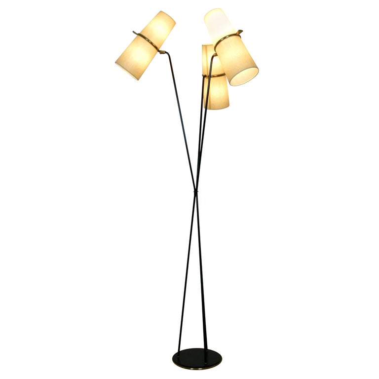 1950s Triple Lighting Floor Lamp by Maison Lunel at 1stDibs