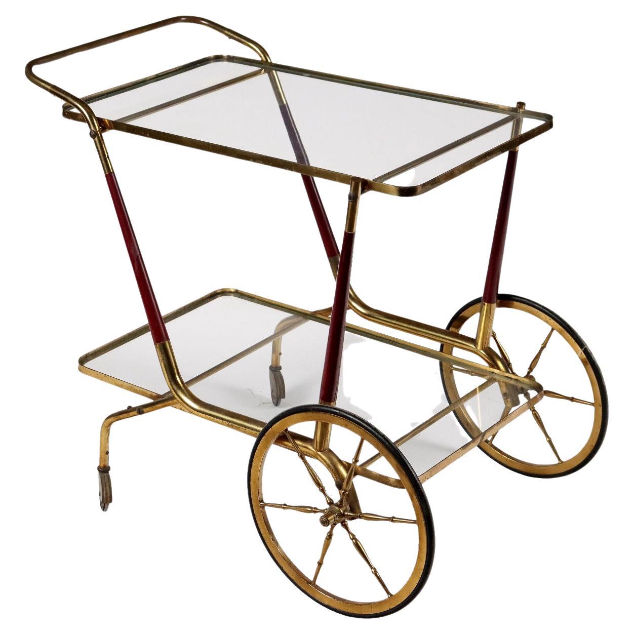 1950s French Wrought Iron and Brass Metamorphic Trolley For Sale at 1stDibs