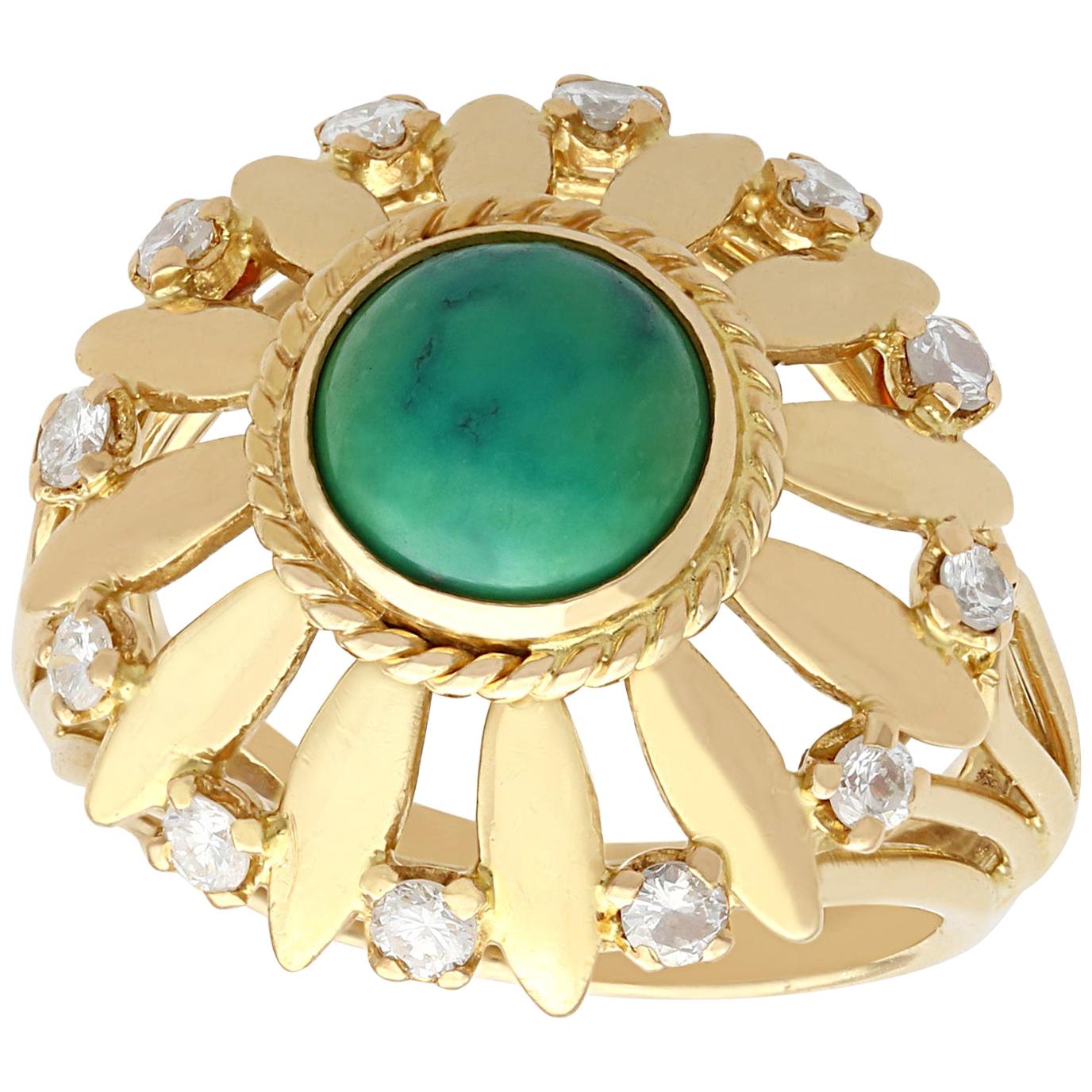 Fabulous Leo Pizzo Turquoise and Diamond Ring For Sale at 1stDibs