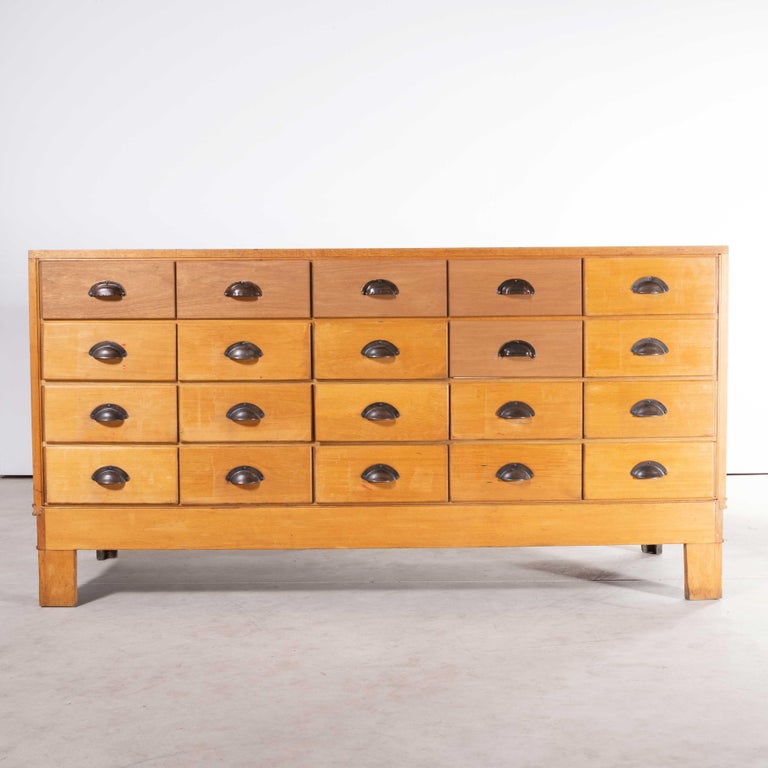 1950s Twenty Drawer Glass Haberdashery Shop Counter For Sale at 1stDibs