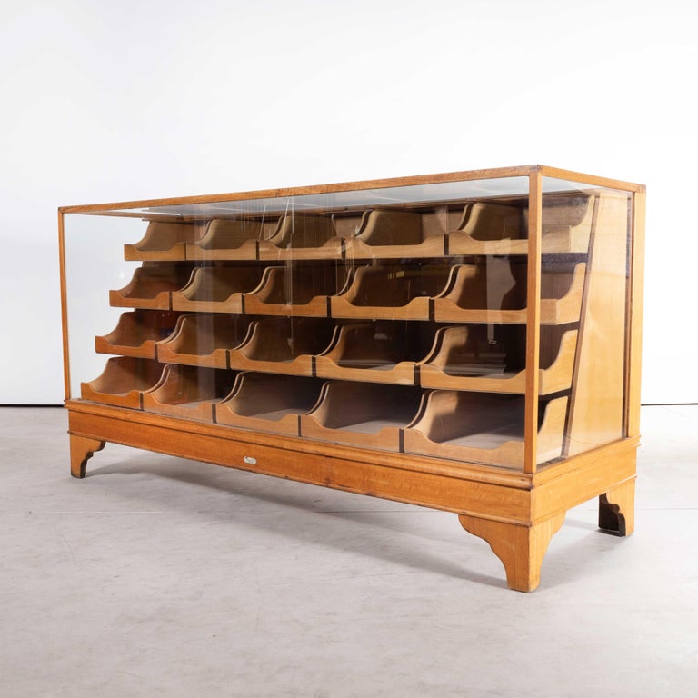 1950s Twenty Drawer Glass Haberdashery Shop Counter For Sale at 1stDibs