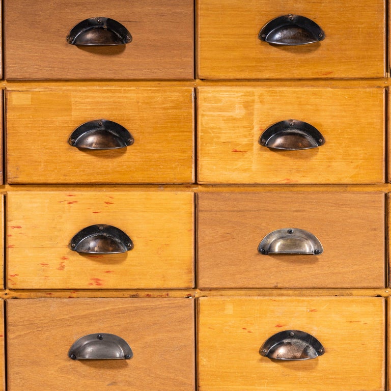 1950s Twenty Four Drawer Glass Haberdashery Shop Counter For Sale at ...