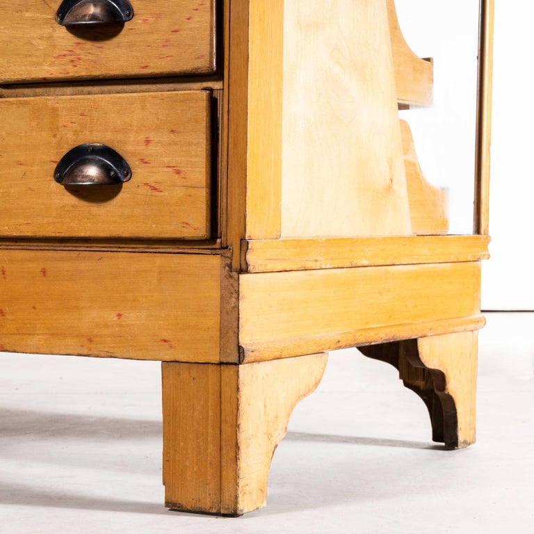 1950s Twenty Four Drawer Glass Haberdashery Shop Counter For Sale at ...