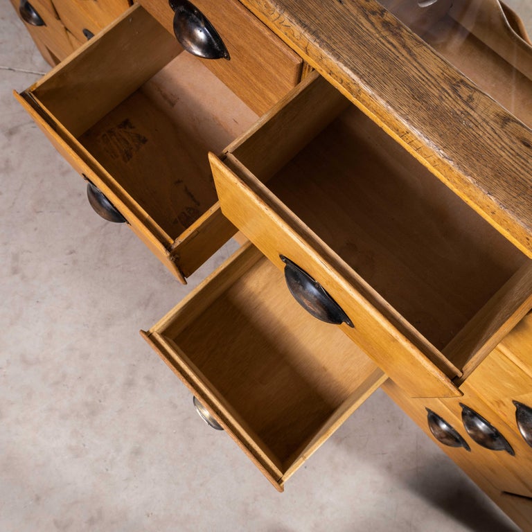 1950s Twenty Four Drawer Glass Haberdashery Shop Counter For Sale at ...