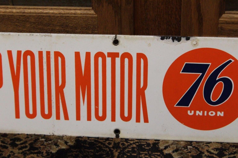 1950s Union 76 "No Smoking" Porcelain Advertising Sign For Sale at 1stdibs