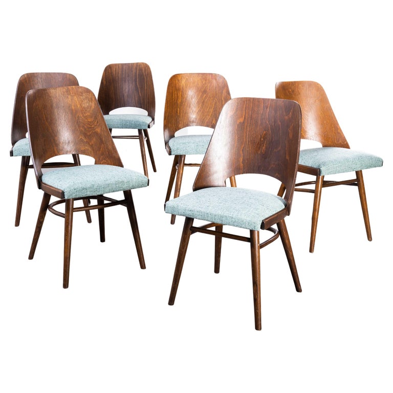 1950's Upholstered Thon Dining Chairs by Radomir Hoffman, Set of Six ...