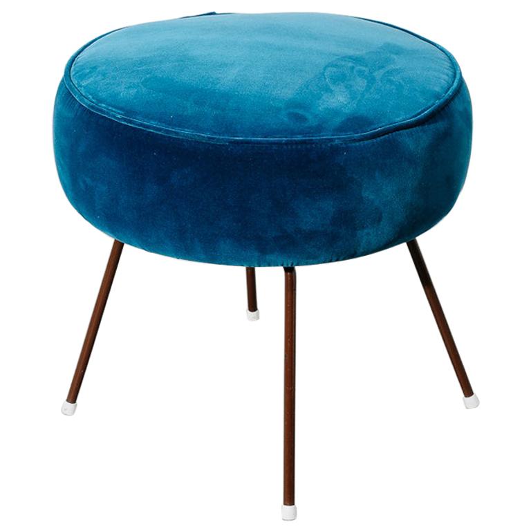 1950s Velvet Dot Stool at 1stDibs