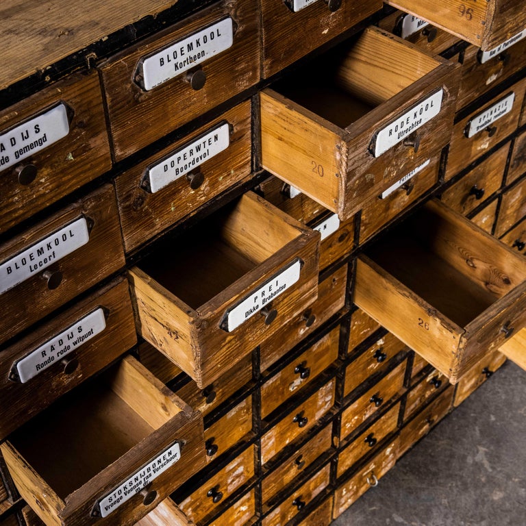 1950's Very Large Dutch Seed Bank Of Drawers, One Hundred Drawers '1673 ...