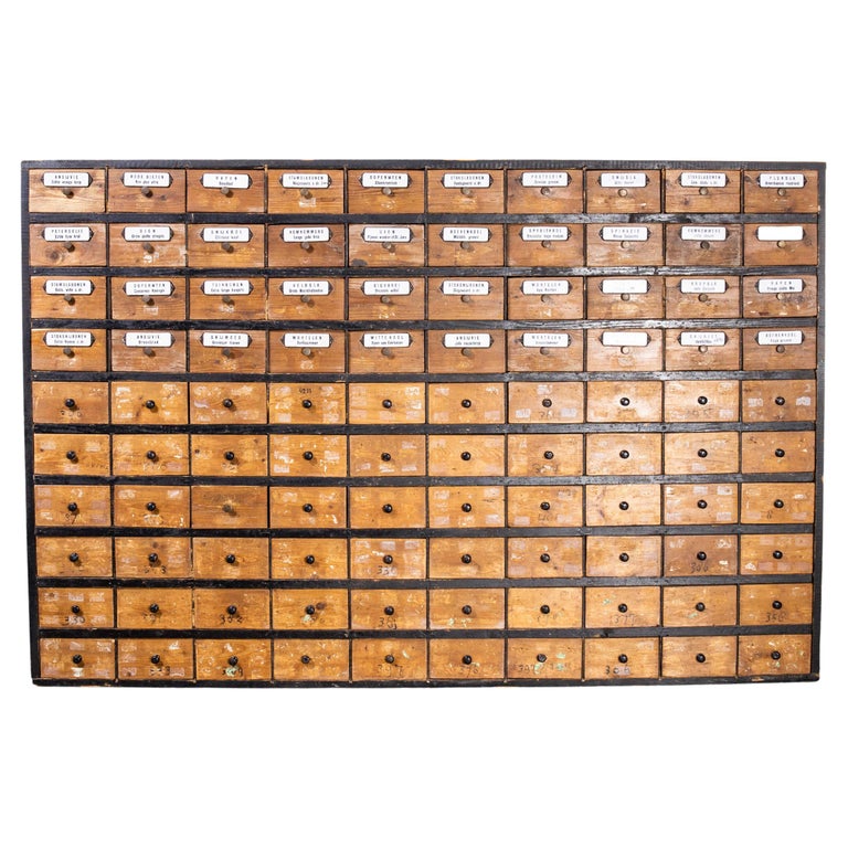 1950's Very Large Dutch Seed Cabinet, One Hundred Drawers '1672' For ...
