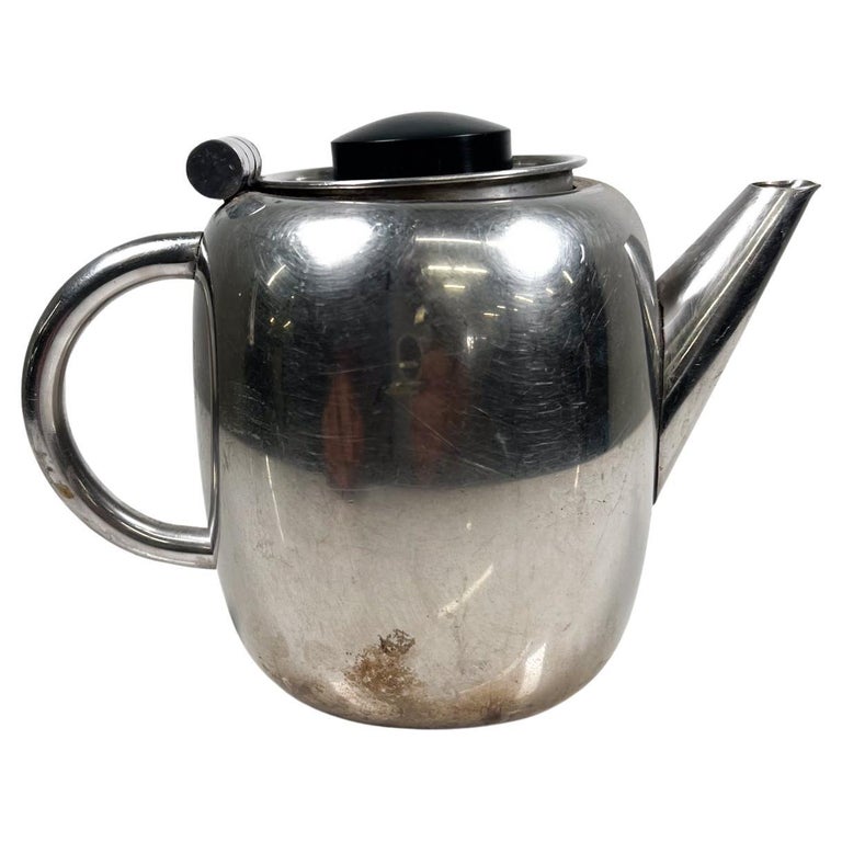 1950s Vintage Art Deco Stylish Small Tea Pot Stainless Steel For Sale ...