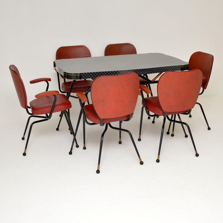 1950s Vintage Atomic Dining Table and Chairs For Sale at 1stDibs