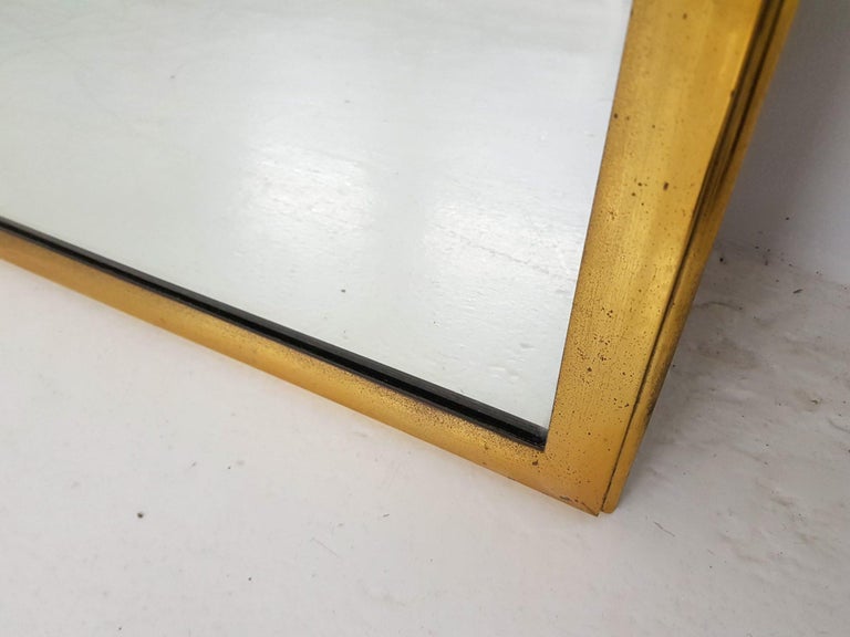 1950s Vintage Brass Rectangle Mirror For Sale at 1stDibs