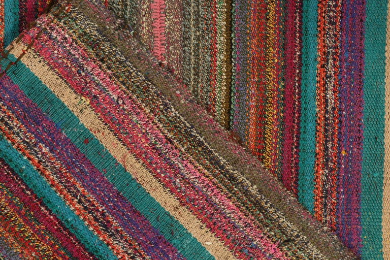 1950s Vintage Chaput Kilim Rug in Multicolor Striped Patterns, by Rug ...