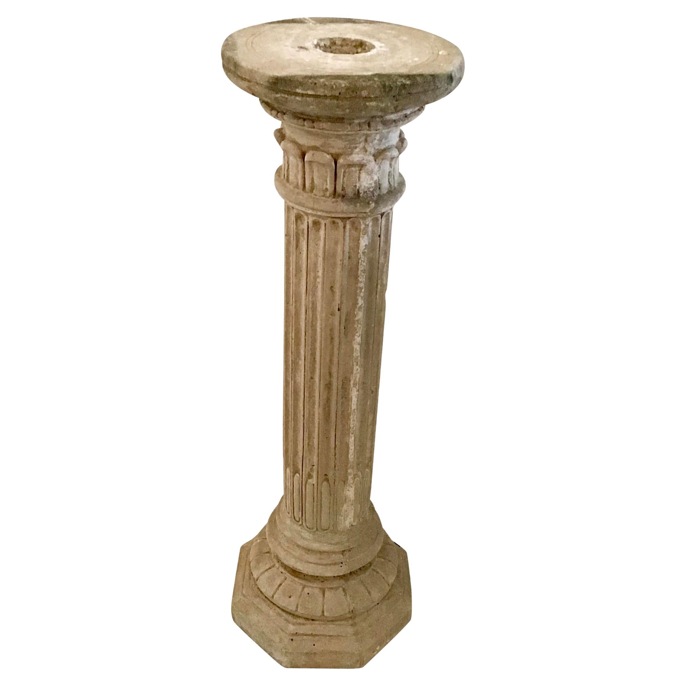 Vintage Painted and Parcel-Gilt Classical Pedestal For Sale at 1stDibs
