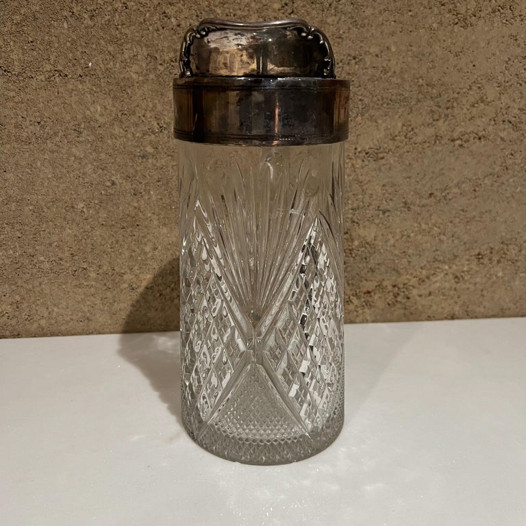 1950s Vintage Elegance Fancy Service Pitcher Cut Crystal Glass Silver ...