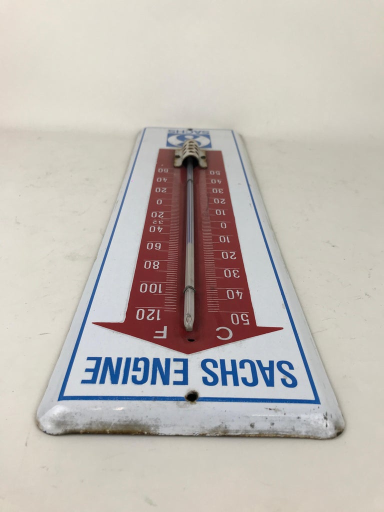 1950s Vintage Enamel Metal Advertising German Wall Thermometer by Sachs ...