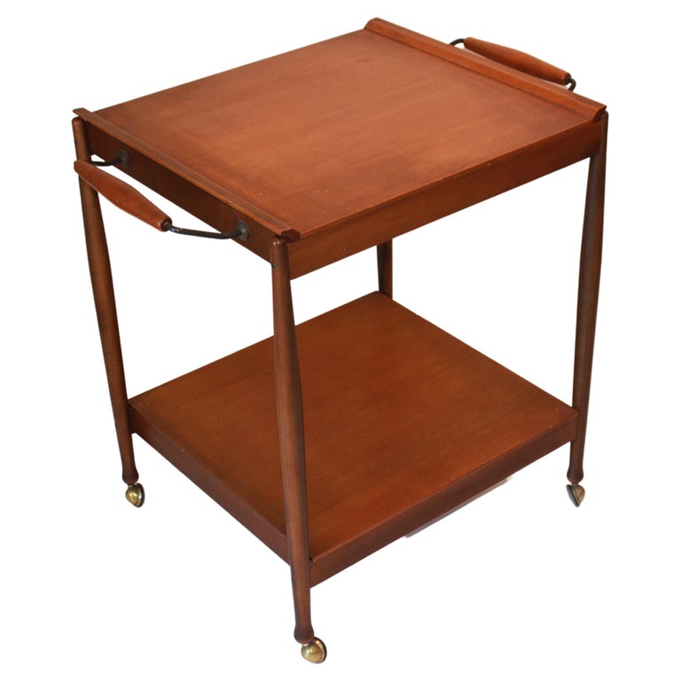 Vintage wood bar cart, Fratelli Reguitti, Italy 1950s For Sale at 1stDibs