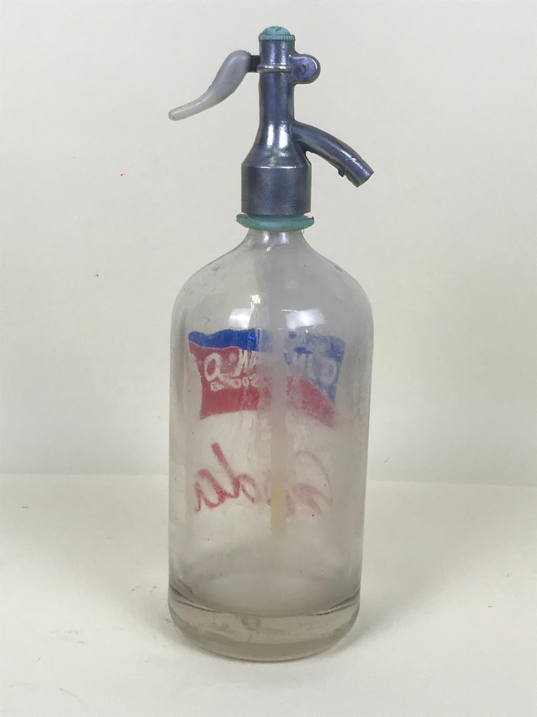 1950s Vintage Glass Italian Soda Syphon Seltzer Logo Cinzano Soda Bar ...