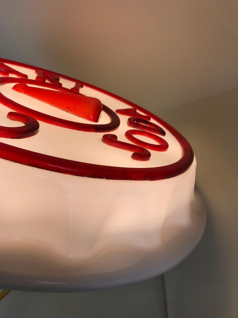 1950s Vintage Italian White and Red Campari Soda Illuminated Plug ...