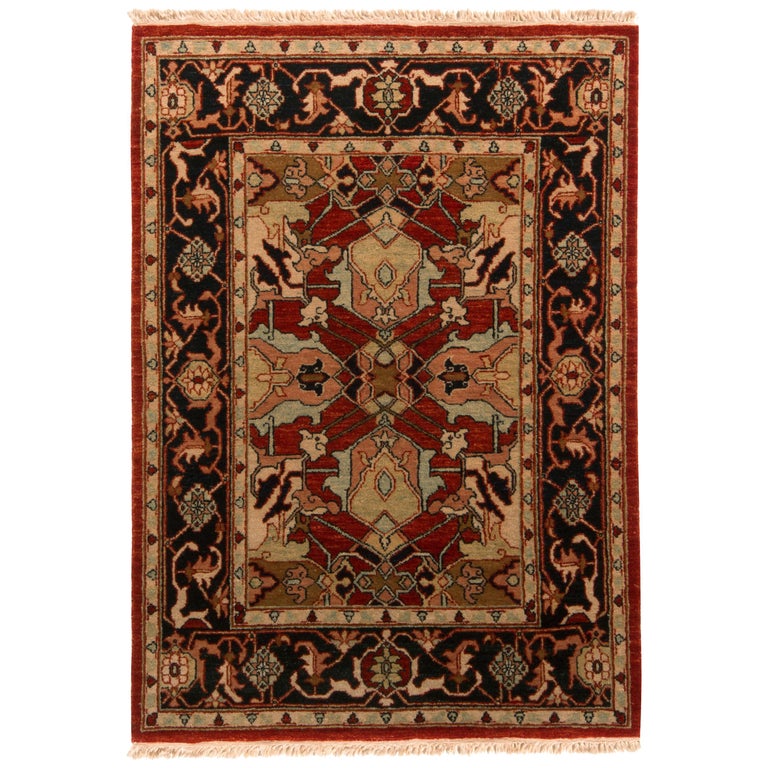Contemporary Rug Brown Red and Pink Classic Floral Pattern by Rug and ...