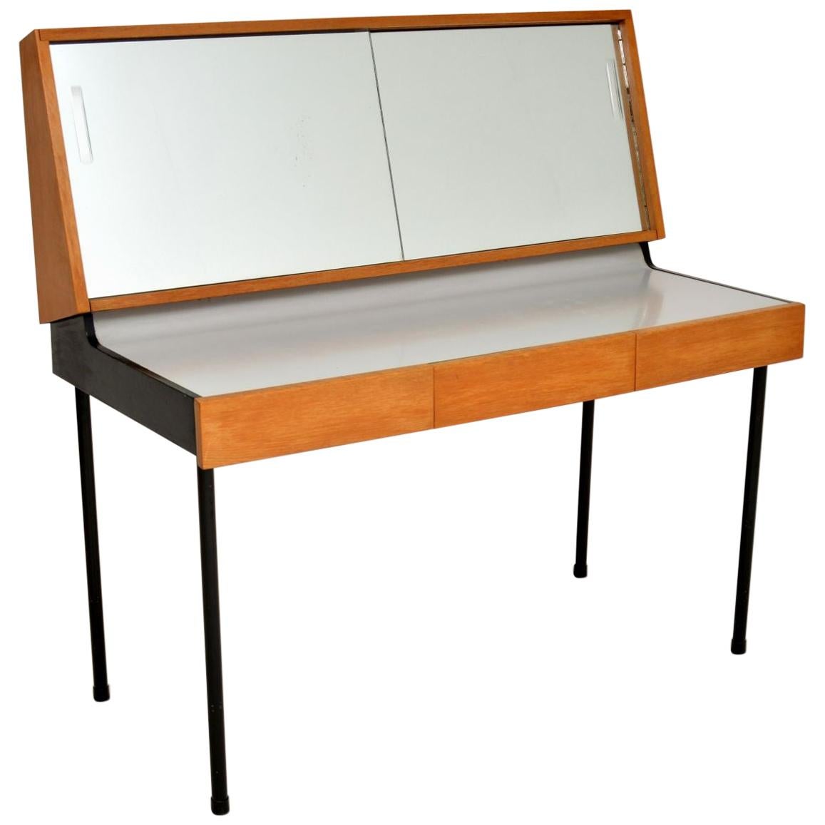 1950s Vintage Mirrored Oak Dressing Table at 1stDibs