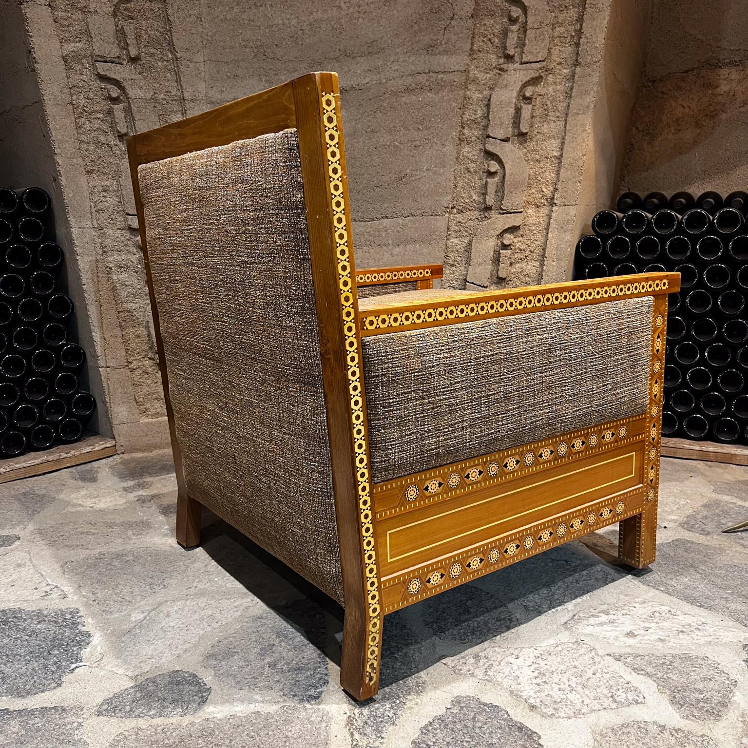 1950s Vintage Moroccan Armchair Wood Marquetry North Africa For Sale at ...