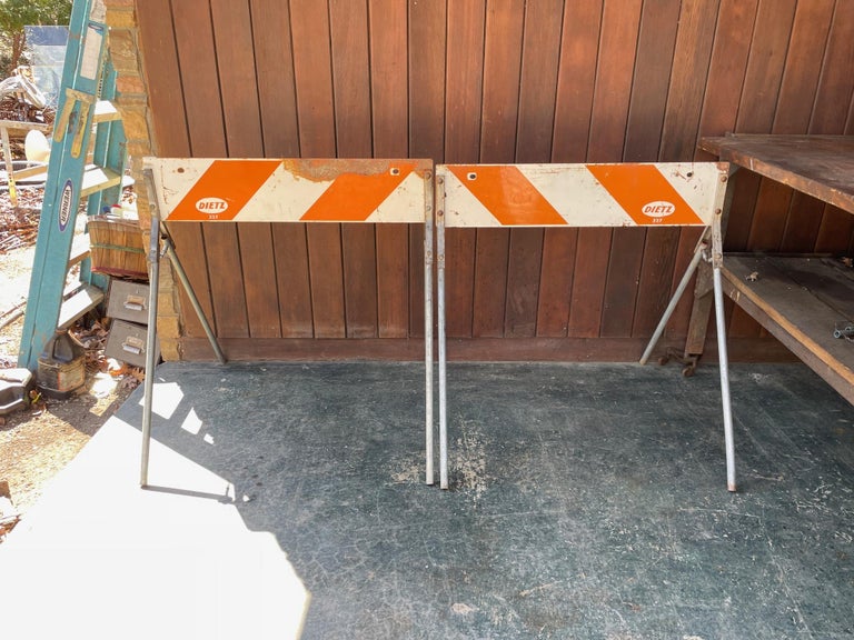 1950s Vintage Police Work Road Blocks Rat Rod Garage Shop Hazard ...