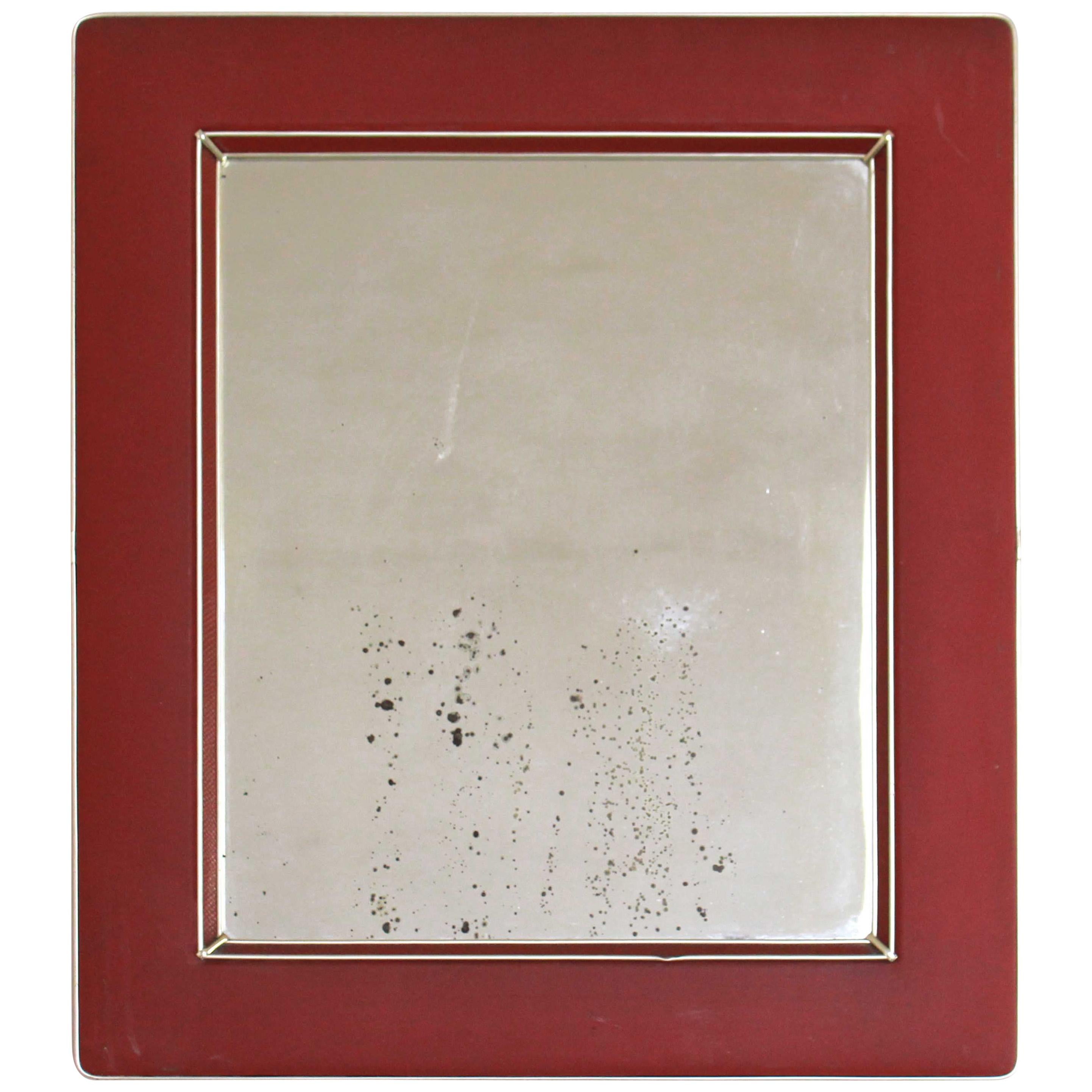 Monumental 1950's Etched Glass Rectangular Mirror at 1stDibs