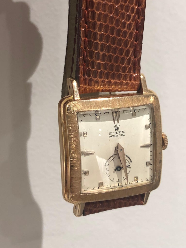 1950s Vintage Rolex Rose Gold Cream Dial Automatic Movement Wristwatch ...