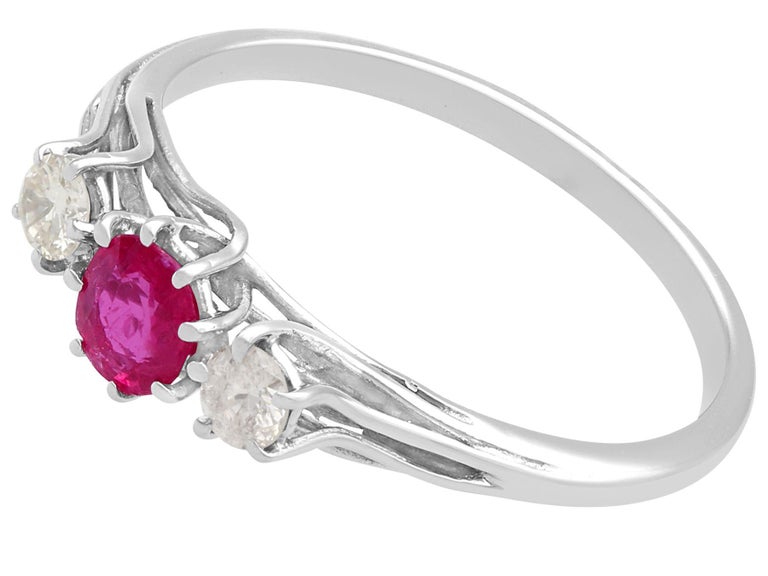1950s Vintage Ruby and Diamond White Gold Trilogy Ring at 1stDibs ...