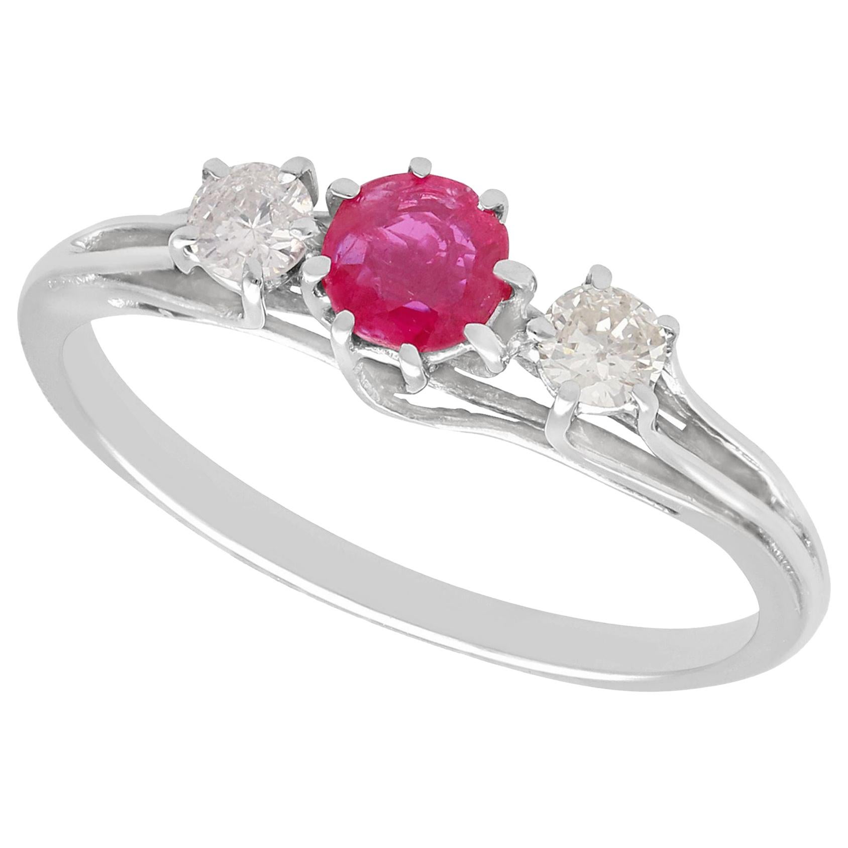 1950s Vintage Ruby and Diamond White Gold Trilogy Ring at 1stDibs ...