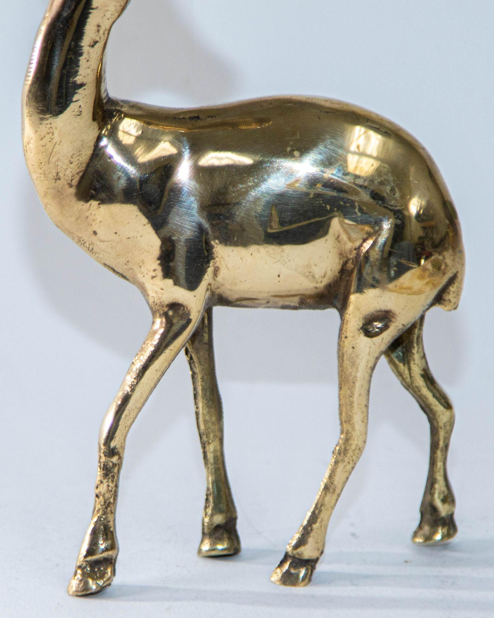 1950s Vintage Solid Polished Brass Gazelle Deer Figurine Sculpture For ...