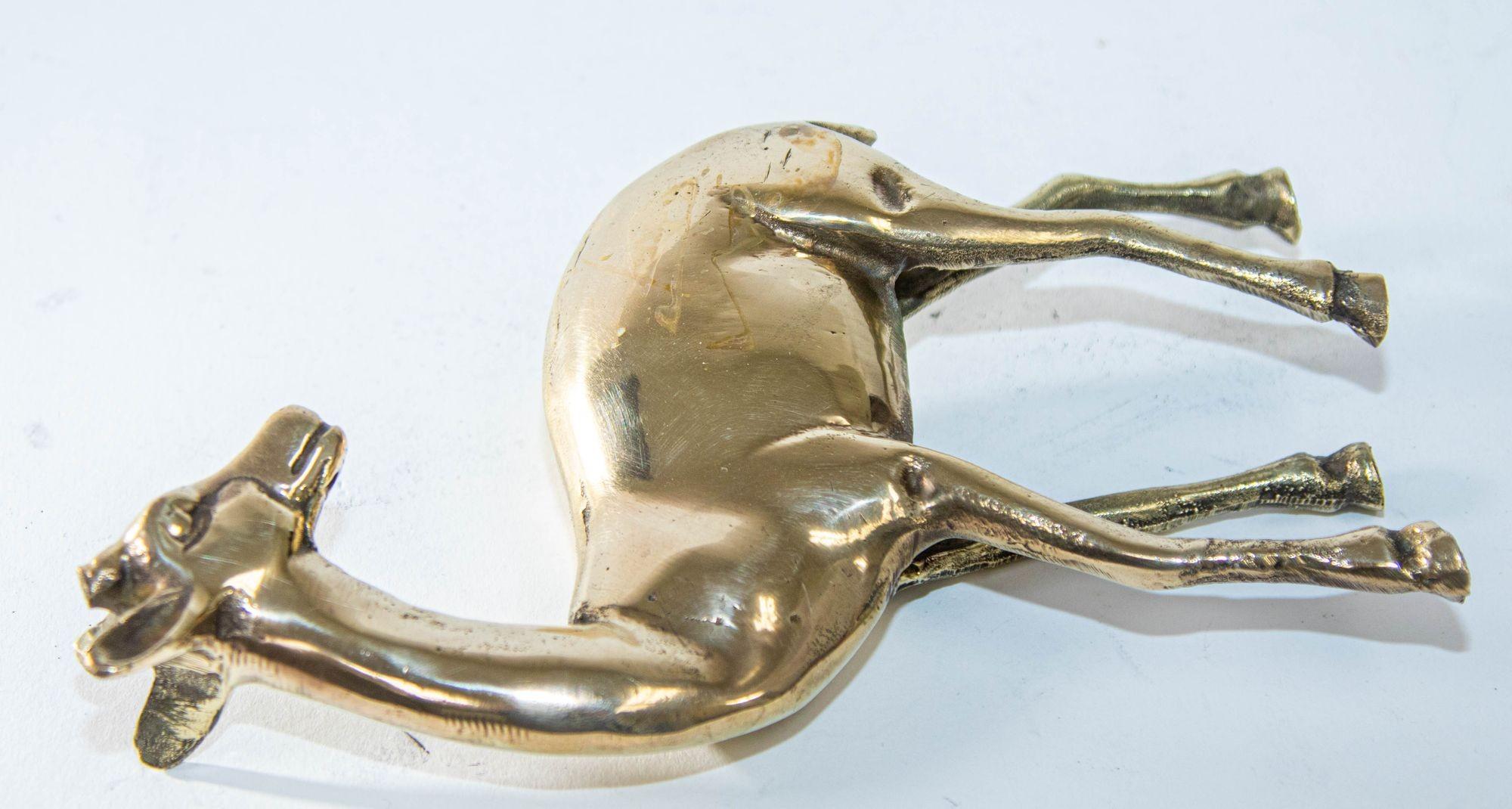 1950s Vintage Solid Polished Brass Gazelle Deer Figurine Sculpture For ...