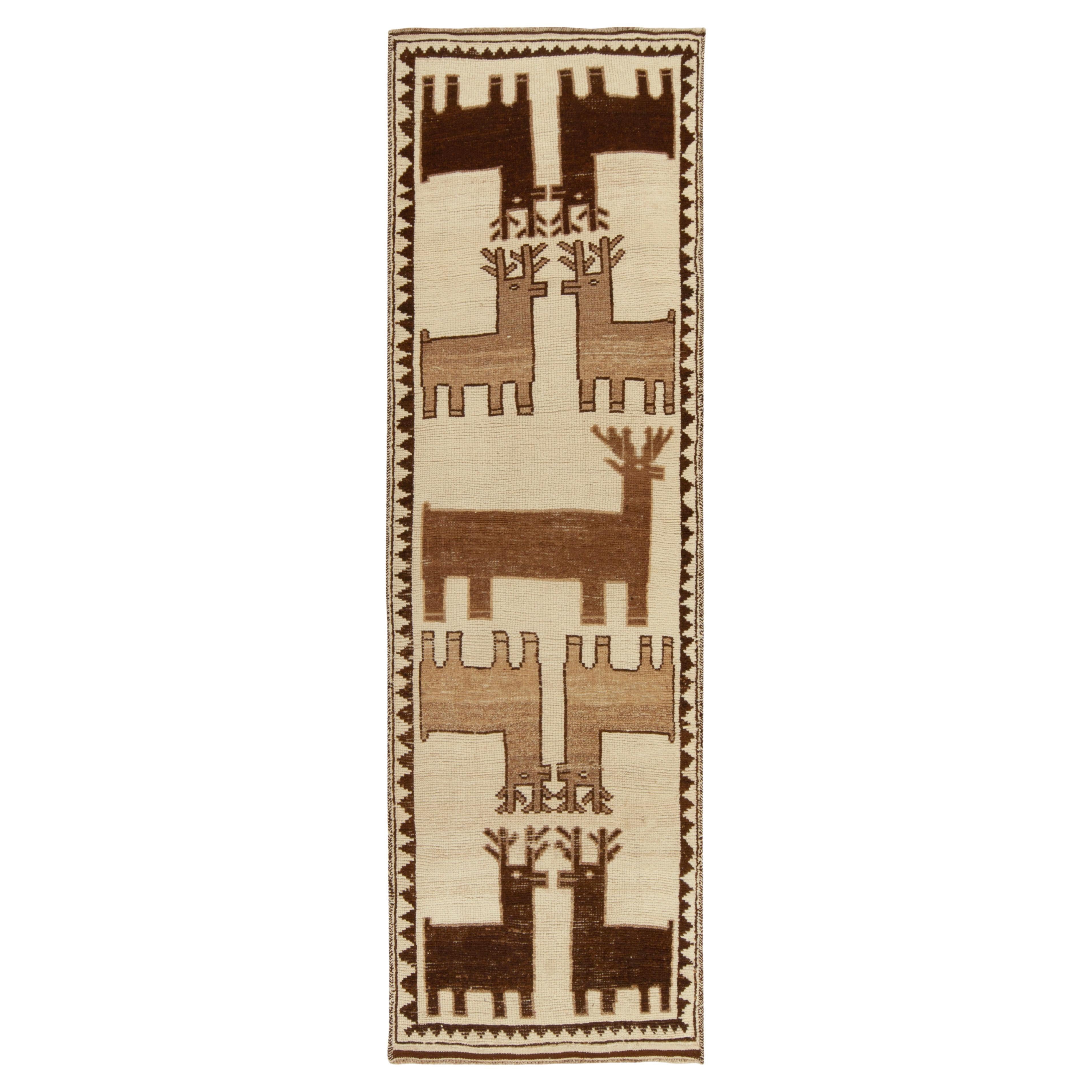 1950s Vintage Kilim Runner in Red with Beige Tribal Patterns by Rug and ...