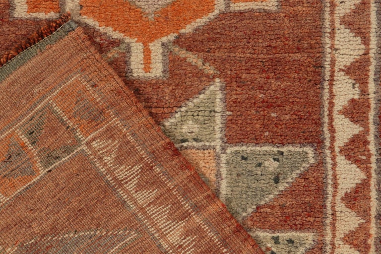 1950s Vintage Tribal Runner in Orange Green and Geometric Pattern by ...