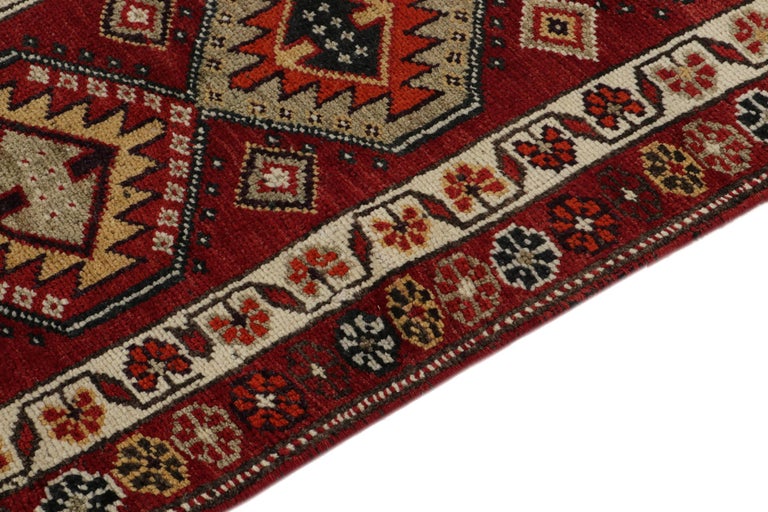 1950s Vintage Tribal Runner in Red and Brown Geometric Patterns by Rug ...