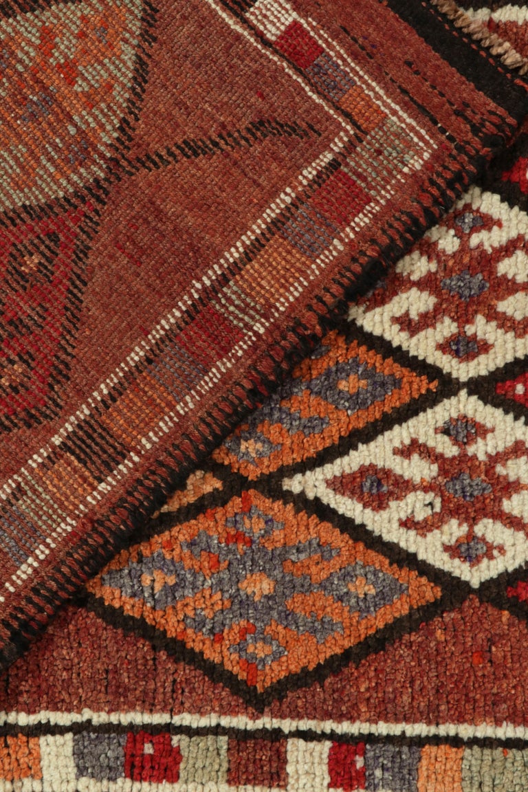 1950s Vintage Tribal Runner in Red, Black, Geometric Patterns by Rug ...