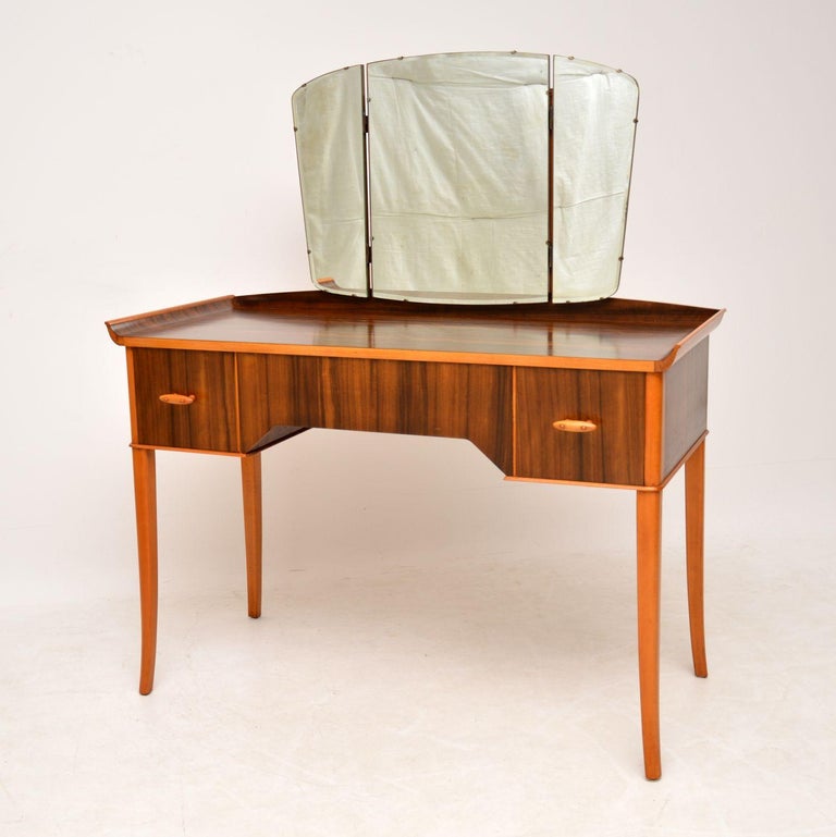 1950s Vintage Walnut Dressing Table at 1stDibs