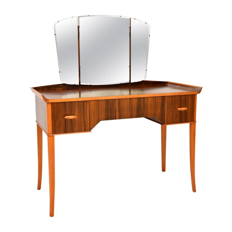 1950s Vintage Walnut Dressing Table at 1stDibs