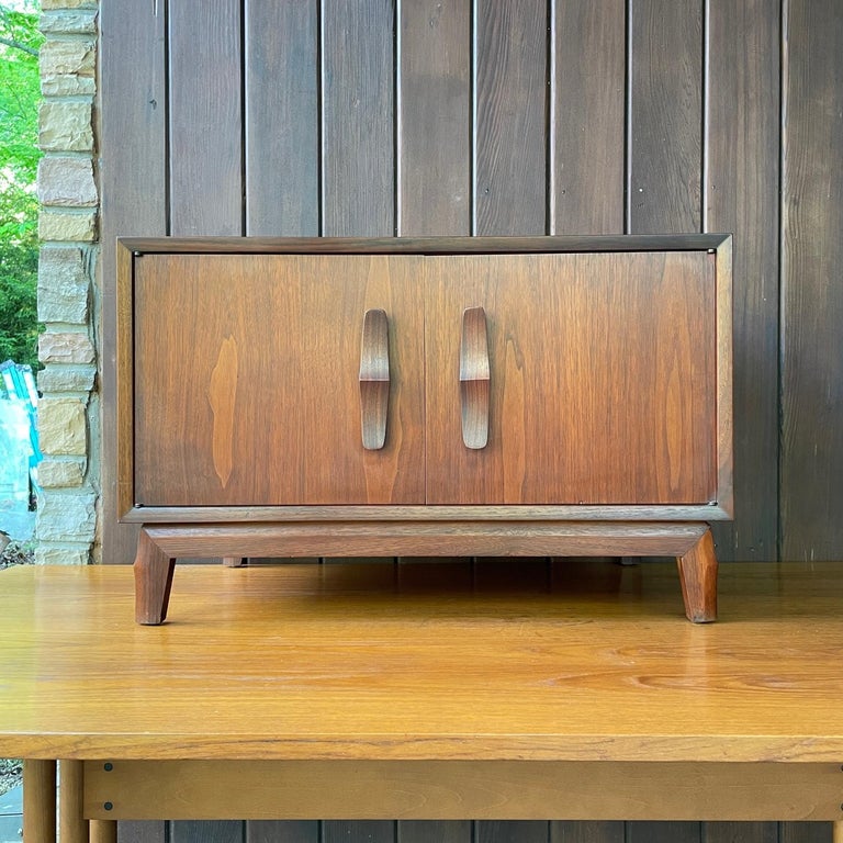 1950s Walnut Record Hi-Fi Cabinet Sofa Table Black Forest Vintage Mid ...