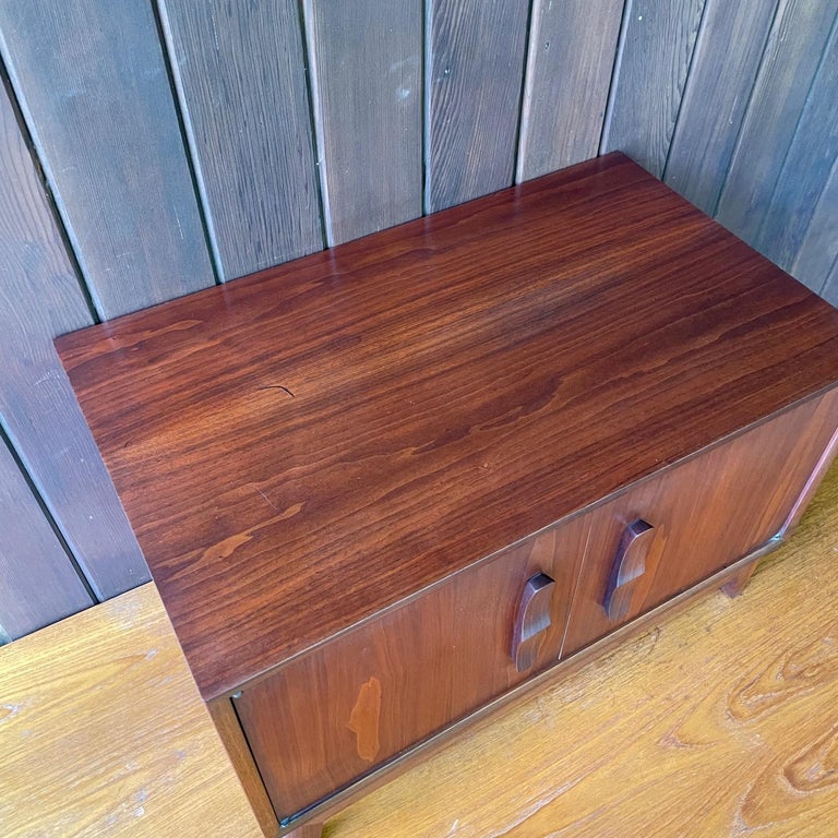 1950s Walnut Record Hi-Fi Cabinet Sofa Table Black Forest Vintage Mid ...